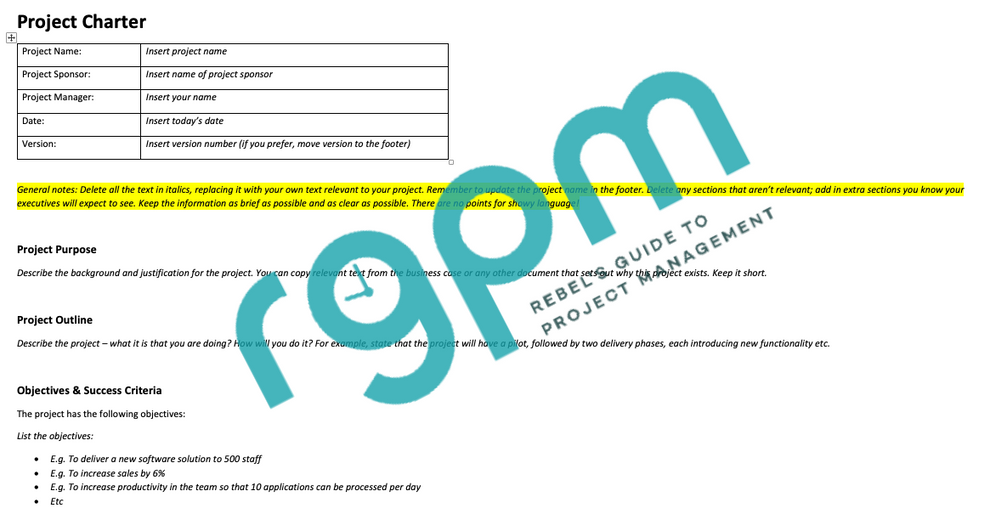 Essential Project Documents Bundle – Rebels Guide To Project Management